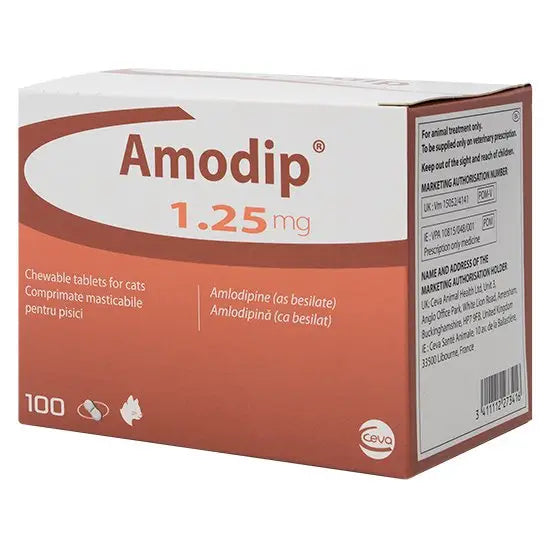 Amodip 1.25 mg x 100 count chewable tablets | Pet Health Direct